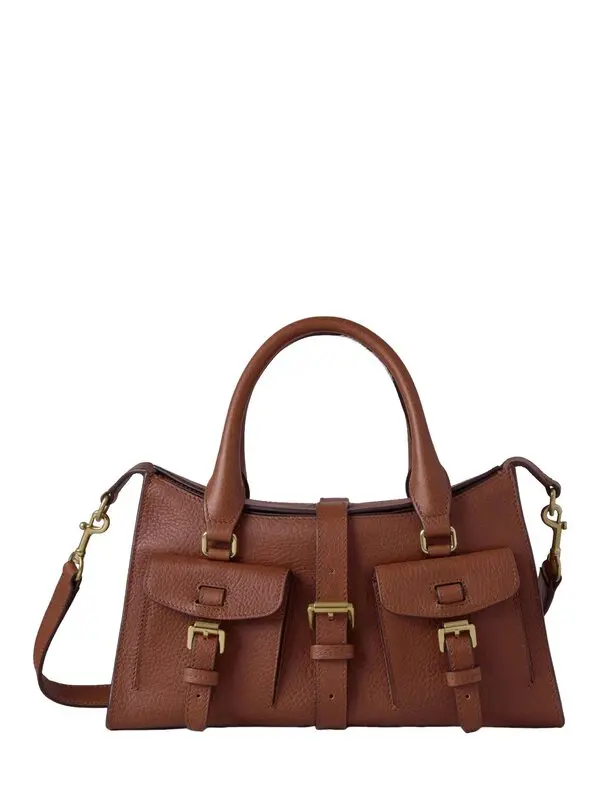 Mulberry Double Handle Crossbody Bag - Brown