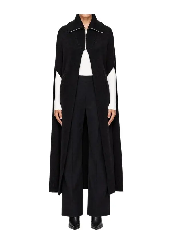 Coperni Scarf Zipped Slit Cape - Black