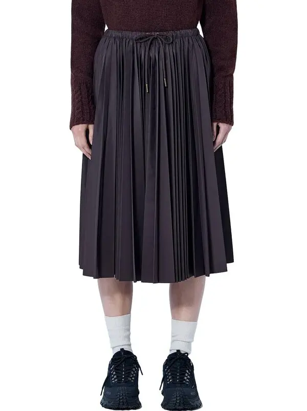 Moncler Pleated Midi Skirt - Brown