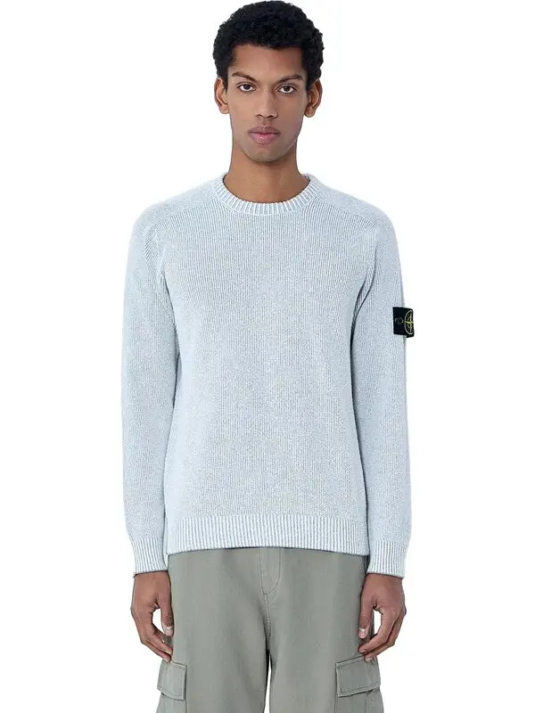 Stone Island Ribbed Knit Crewneck Sweater - Grey