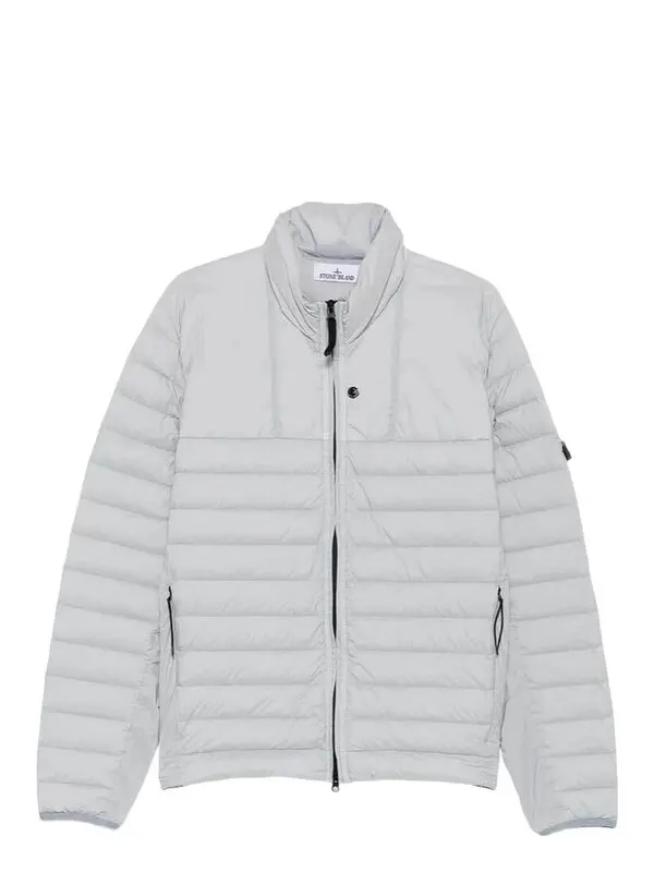 Stone Island Quilted Logo-patch Jacket - Ash