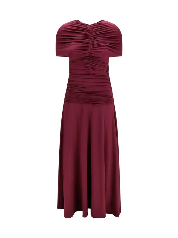 SELF-PORTRAIT Ruched Midi Dress In Jersey - Multicolor