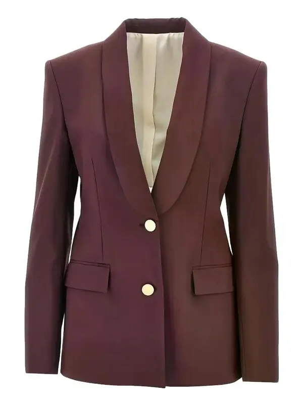 Alberta Ferretti Shawl-lapel Button-up Jacket - Red