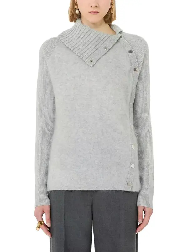 Sportmax Button-embellishment Sweater - Grey