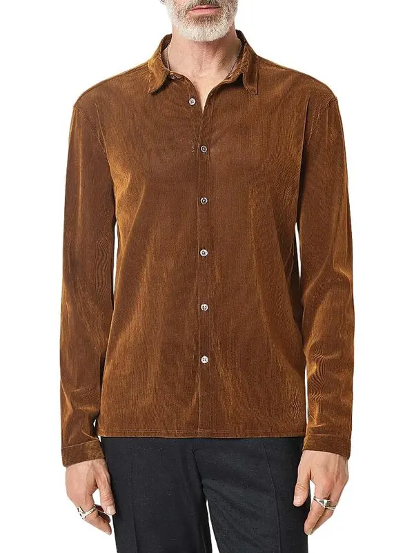 John Varvatos Florian Regular Fit Button Down Shirt - Copper