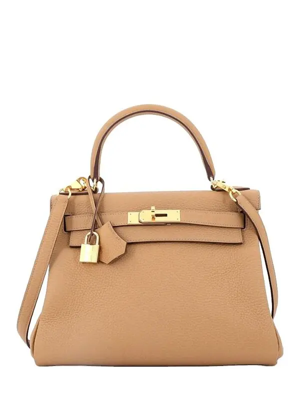 Hermès Kelly 28 Handbag Brown Togo With Gold Hardware - Biscuit