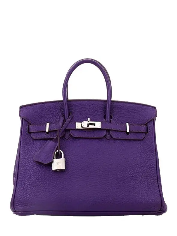 Hermès Birkin 25 Handbag Purple Togo With Palladium Hardware - Iris