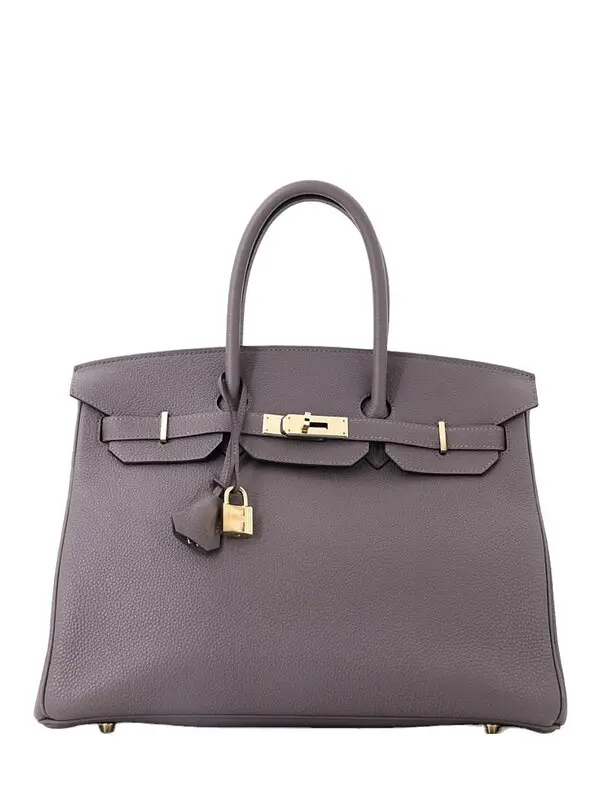 Hermès Birkin 35 Handbag Grey Togo With Gold Hardware - Gris Meyer