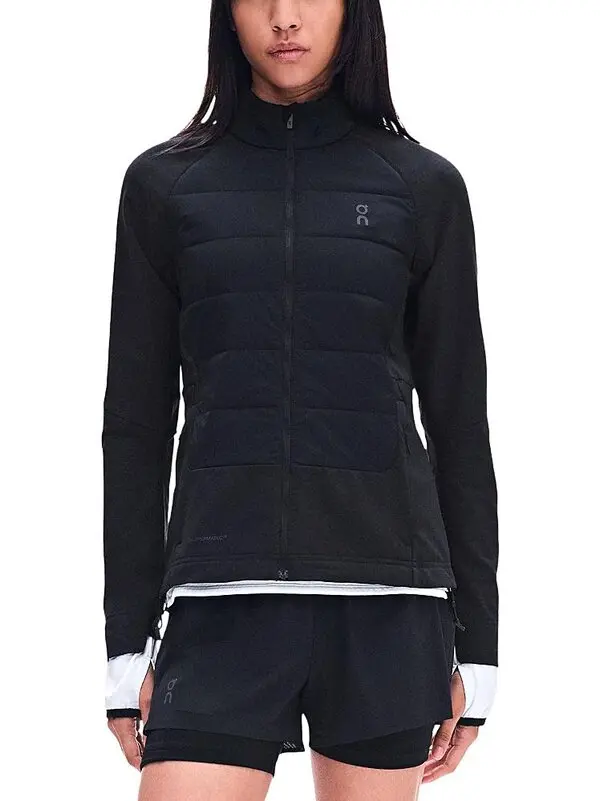 On Weather Hybrid Mock Neck Thumb Hole Cuff Jacket - Black