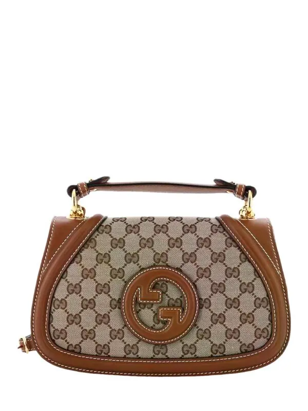 Gucci Blondie Nm Top Handle Bag Gg Coated Canvas With Leather Medium Shoulder Bag - Brown