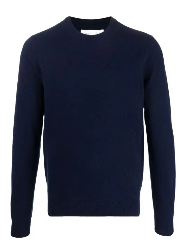 Comme Des Garçons Fine-knit Ribbed-trim Jumper - Black