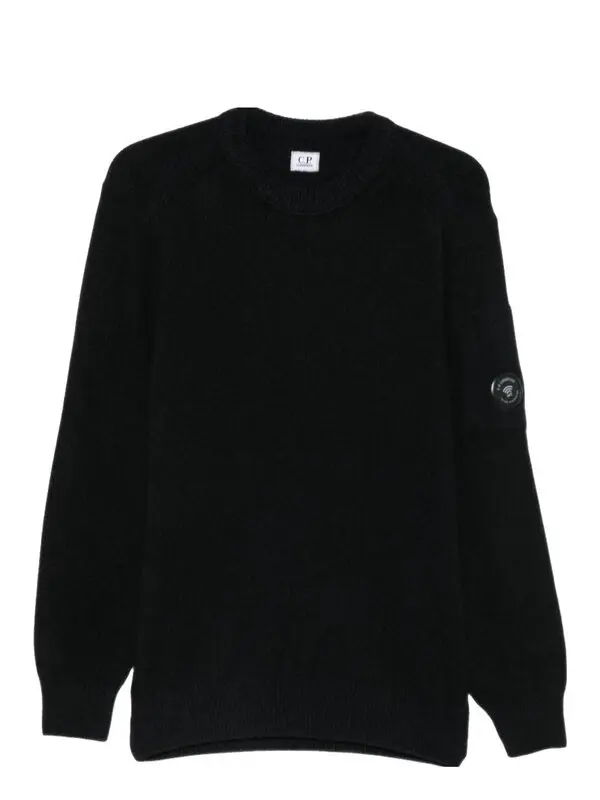 C.P. COMPANY Lens-detail Raglan-sleeve Sweater - Black