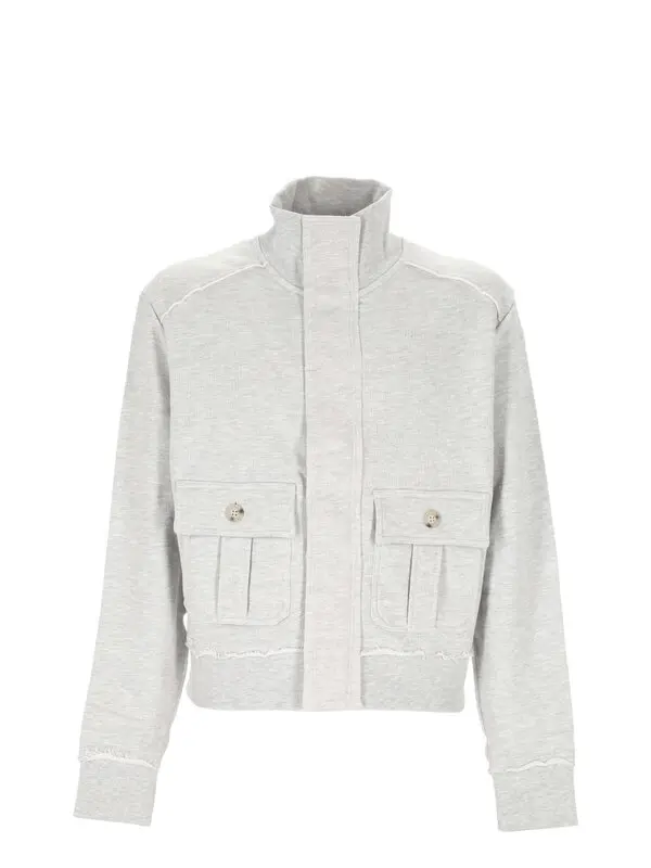 ENTIRE STUDIOS Supply Button-pocket Zip-up Sweatshirt - Grey