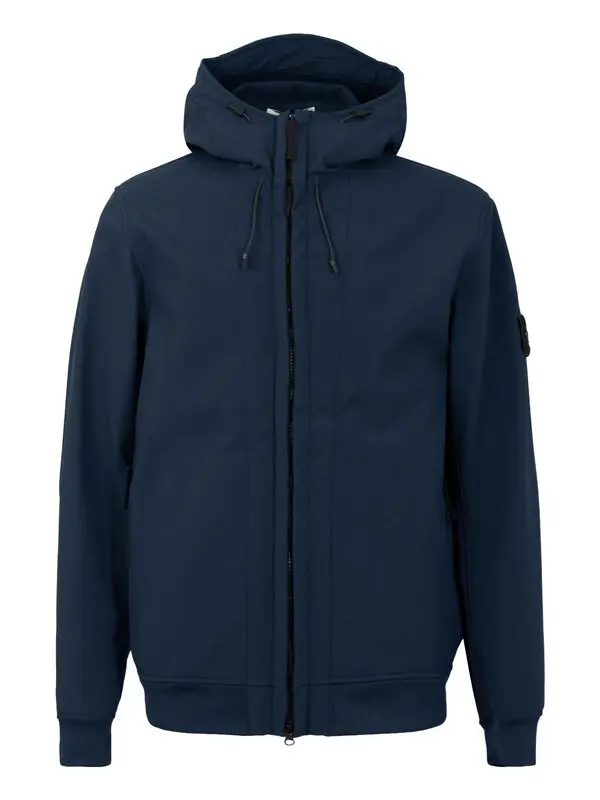 Stone Island Hooded Long-sleeve Windbreaker - Black