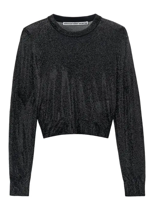 Alexander Wang Crystal Hotfix Pullover - Black
