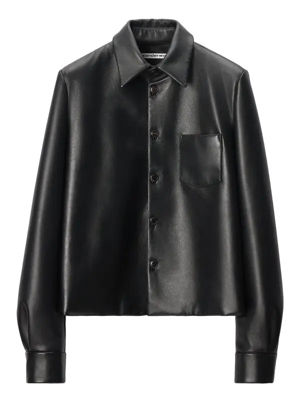 Alexander Wang Leather Button-down Shirt - Black