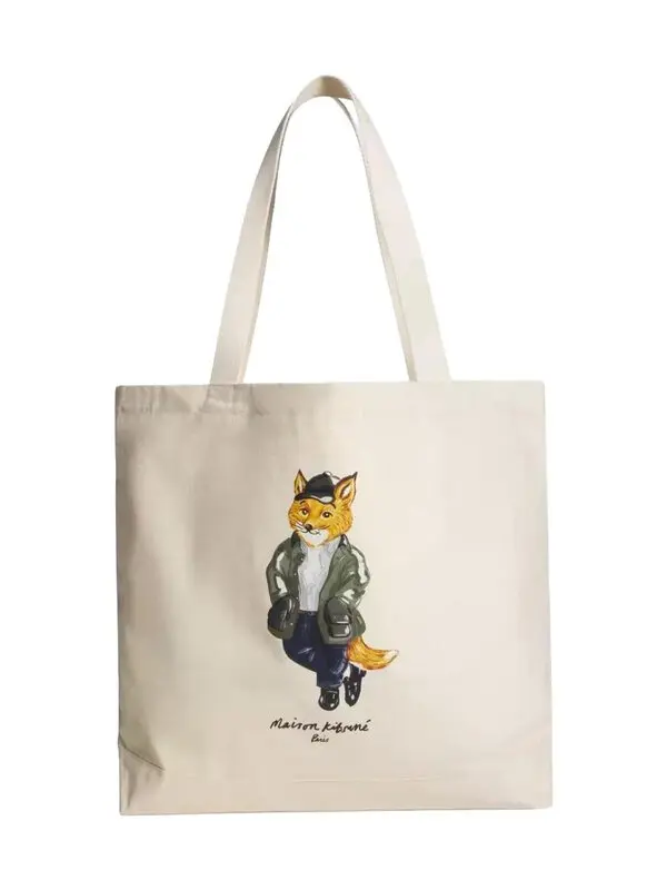 Maison Kitsuné Weekend Fox Tote Bag - Cream