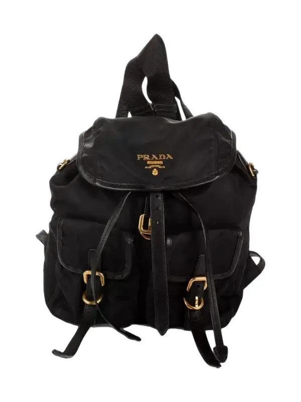Prada Double Front-pocket Backpack - Black