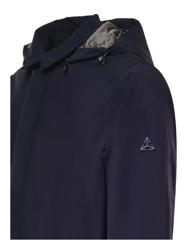 HESKIMO Hooded Concealed-fastening Coat - Blue