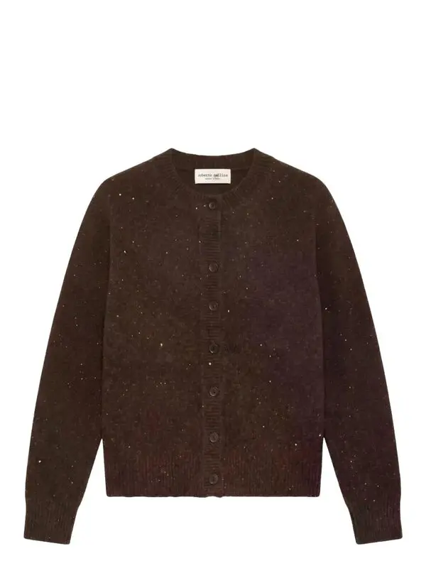 ROBERTO COLLINA Flecked Button-up Cardigan - Brown