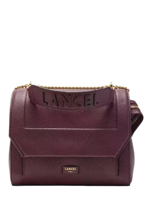 LANCEL Medium Logo-embossed Leather Shoulder Bag - Red
