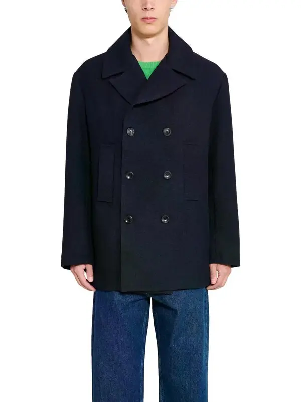 JEANERICA Turner Double-breasted Peacoat - Blue