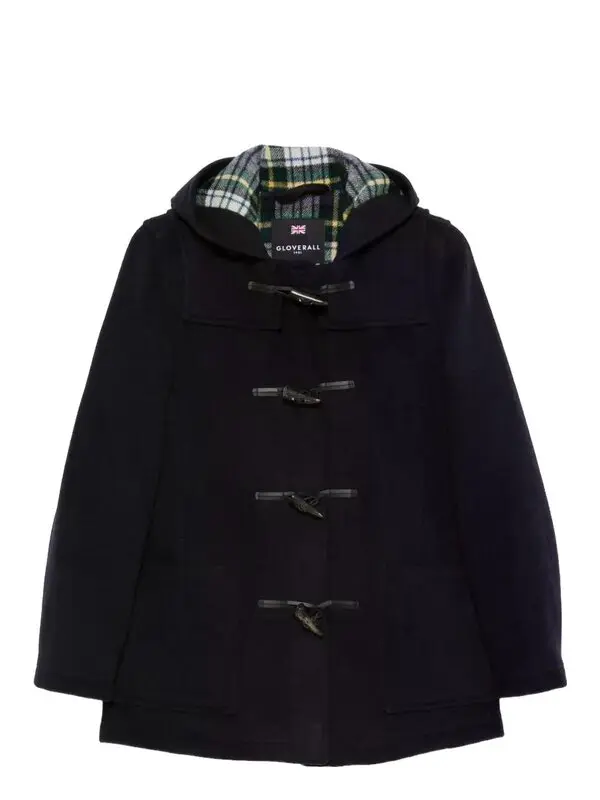 Gloverall Toggle-fastening Hooded Duffle Coat - Blue