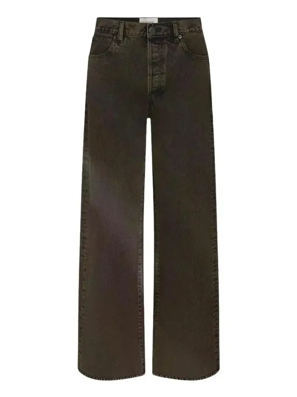 FRAME The Loose Acid-wash Wide-leg Jeans - Brown