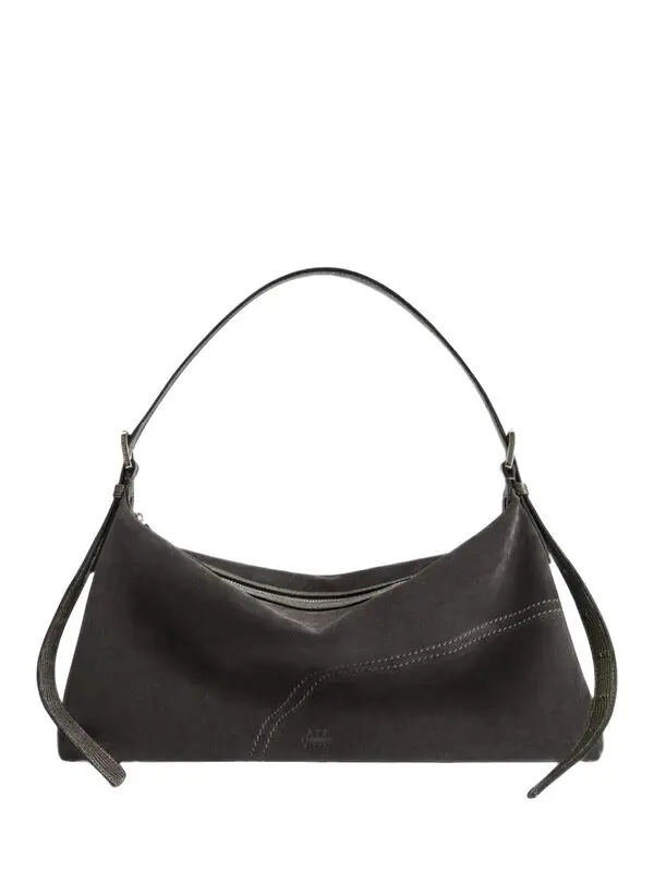 ATP ATELIER Castellare Lizard-effect Suede Shoulder Bag - Grey