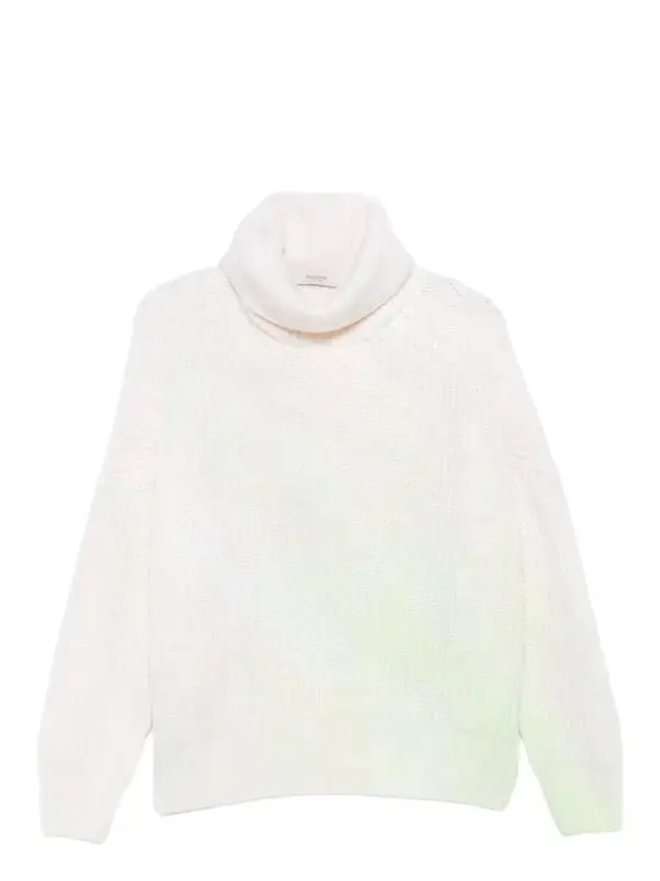 Agnona Ribbed-knit Roll-neck Sweater - Neutrals