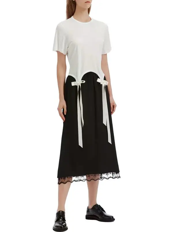Simone Rocha Negligee Lace-trim Midi Skirt - Black