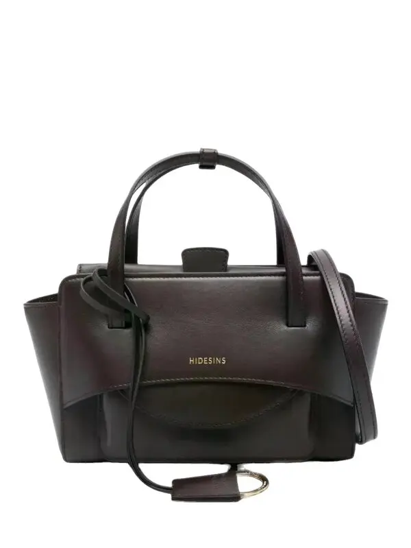 HIDESINS Small Flap Leather Tote Bag - Brown