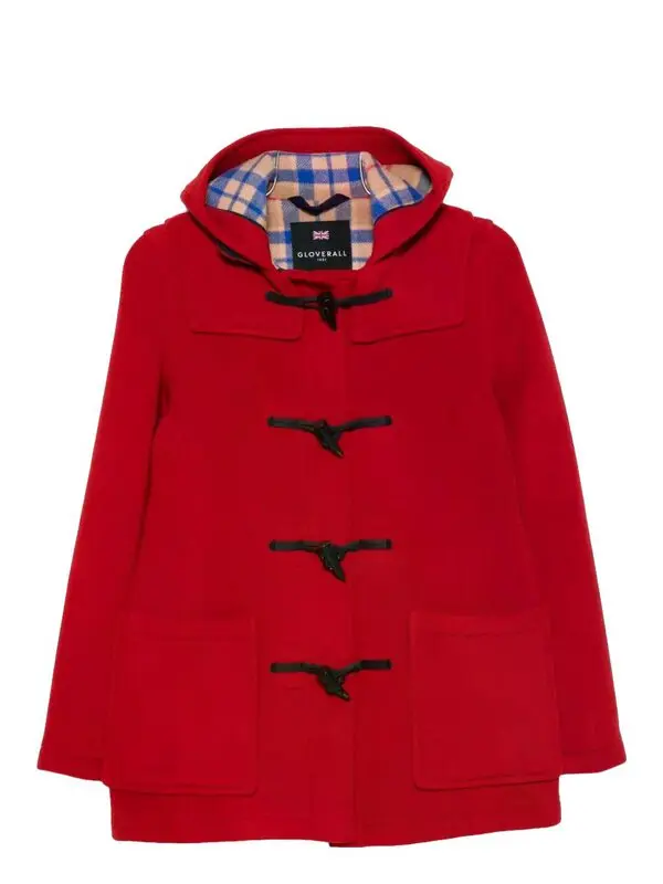 Gloverall Toggle-fastening Hooded Coat - Red