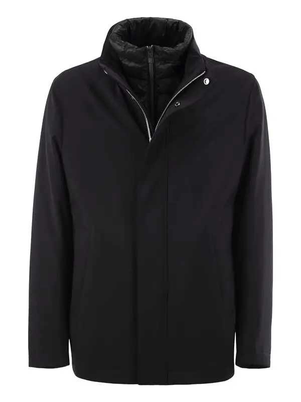 MONTECORE Stretch Technical Fabric Jacket With Detachable Inner Bib - Blue