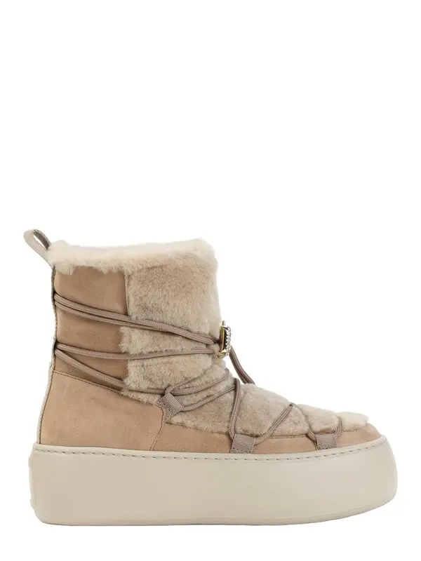 ROGER VIVIER Viv Up Winter Fur Bootie - Brown
