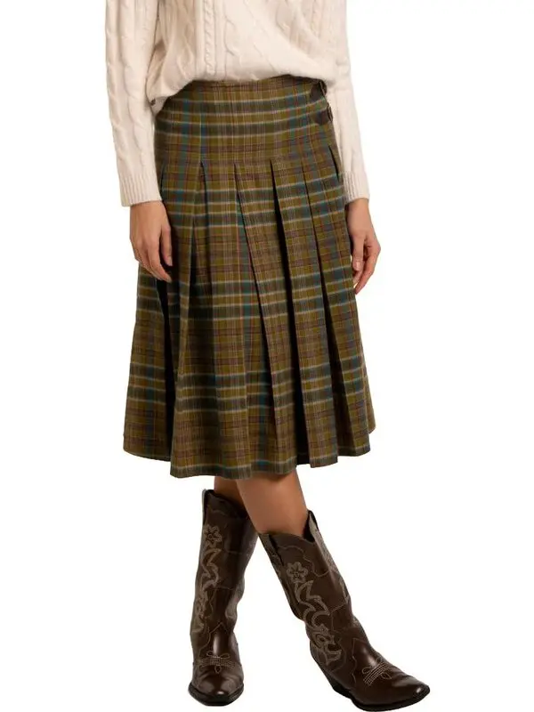 BRAKEBURN Red Cedar Pleated Skirt - Multi