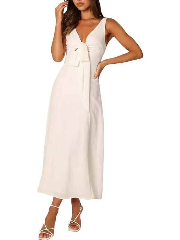 PETAL AND PUP Archer Midi Dress - White