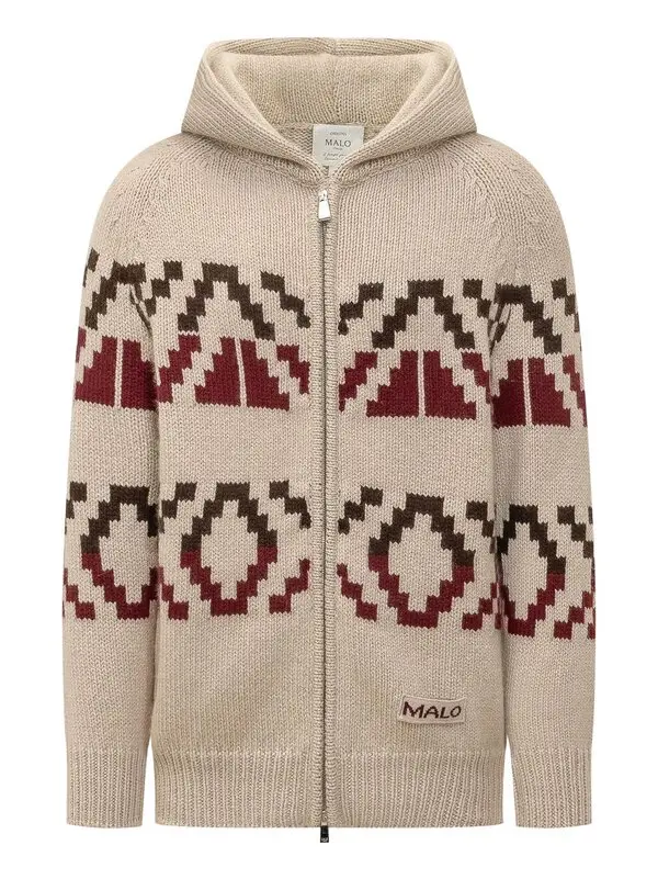 Malo Jacquard Bomber Zip Knit Jacket - E3683-e3689-e3688