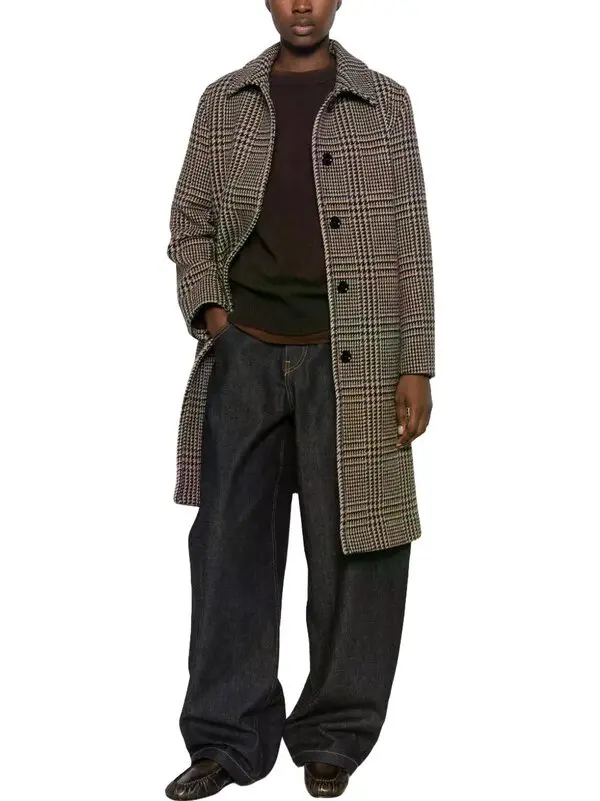 Tagliatore Prince Of Wales-check Single-breasted Coat - Neutrals