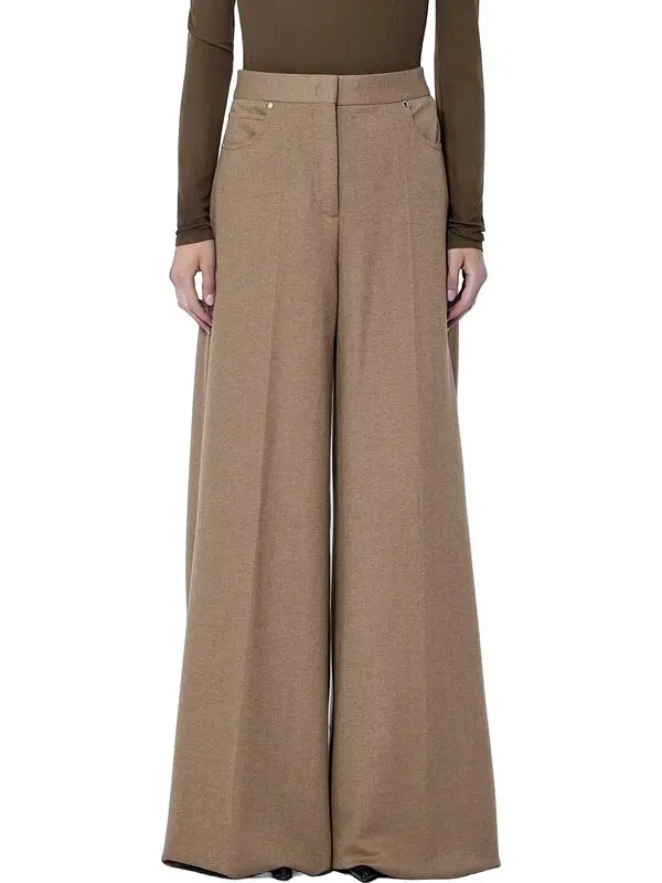 Max Mara Herringbone Wide-leg Trousers - Multicolor