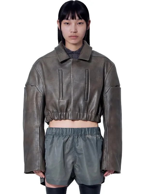 Rick Owens Collared Mac Bomber Jacket - Gray