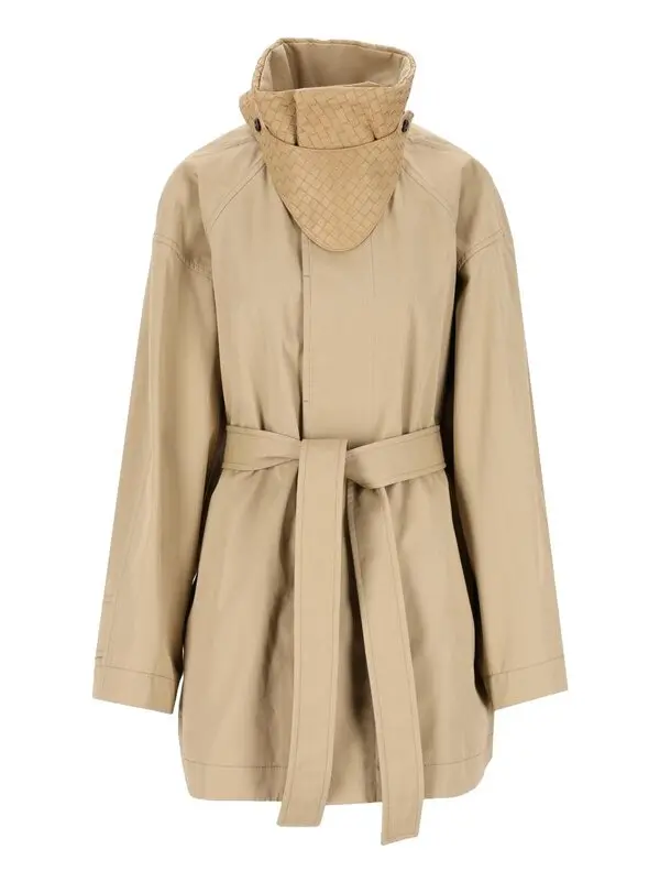Bottega Veneta Short Trench Coat - Cream