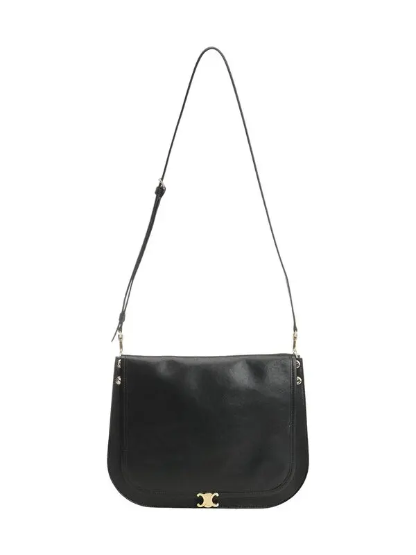Celine Besace Leather Bag - Black