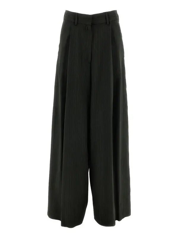 Dries Van Noten Pantaloni A Gamba Larga Podium - Verde