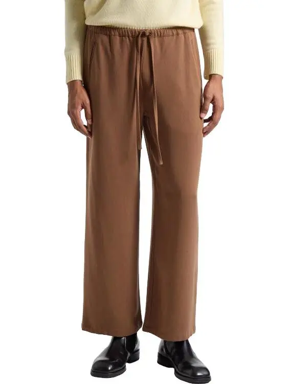 SECOND / LAYER Team Wide Leg Drawstring Trousers - Brown
