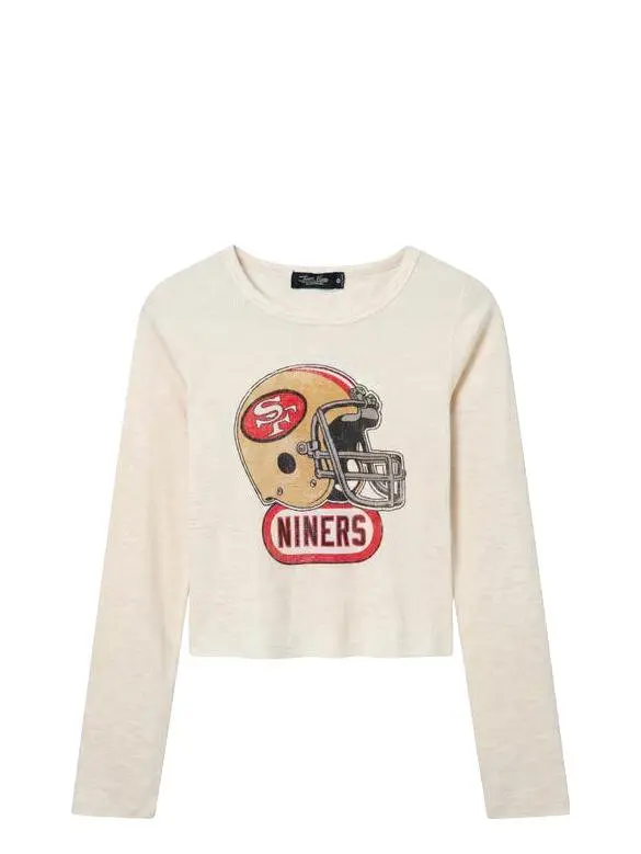 Junk Food San Francisco 49ers Crop Thermal T-shirt - Birch