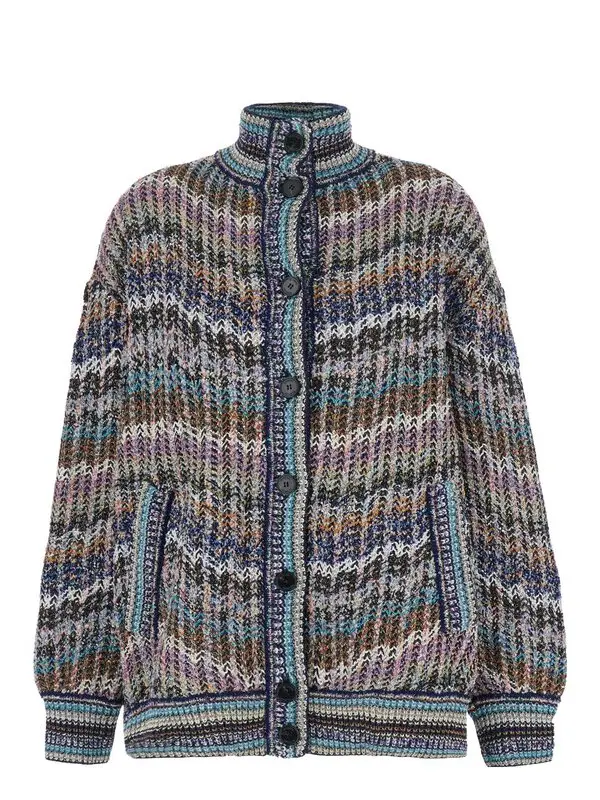Missoni Caperdoni Cardigan With V-neck And Long Sleeves In Multicolored Wool For - Multicolor