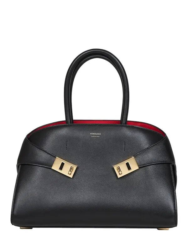 FERRAGAMO Black Hug Top Handle Bag - Multicolor