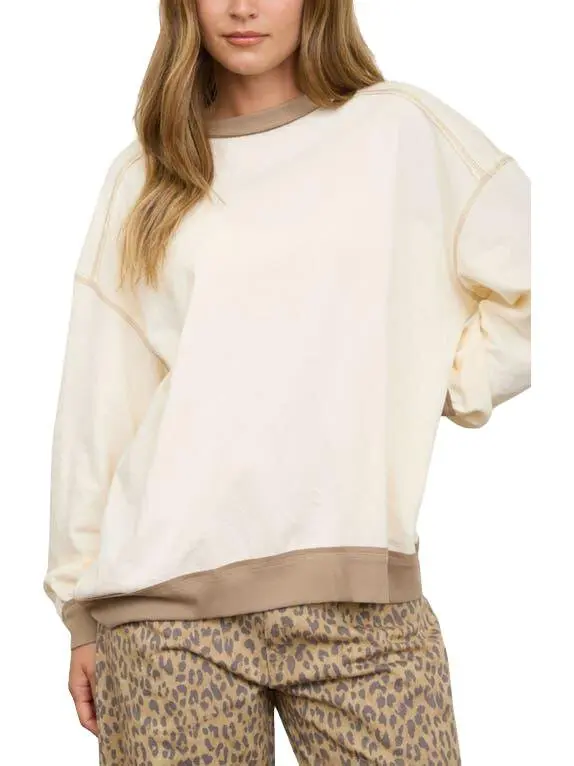 J.O.A. Exposed Seam Sweatshirt - Oatmeal