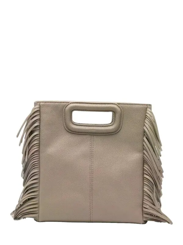 Maje Grained Leather M Bag - Neutrals
